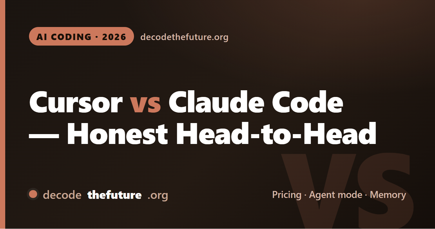 Cursor vs Claude Code 2026 — Honest Head-to-Head